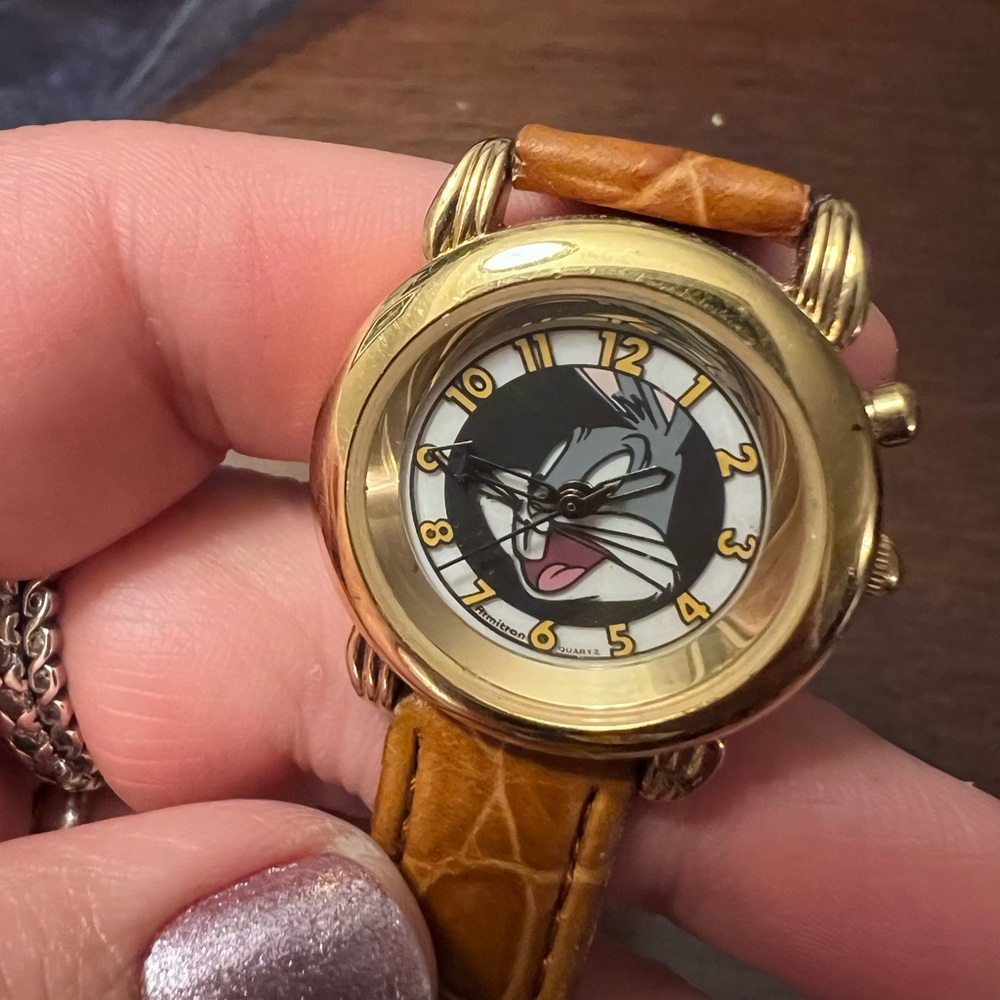 Vintage Looney Tunes Bugs Bunny Watch Womens Gold Ton… - Gem